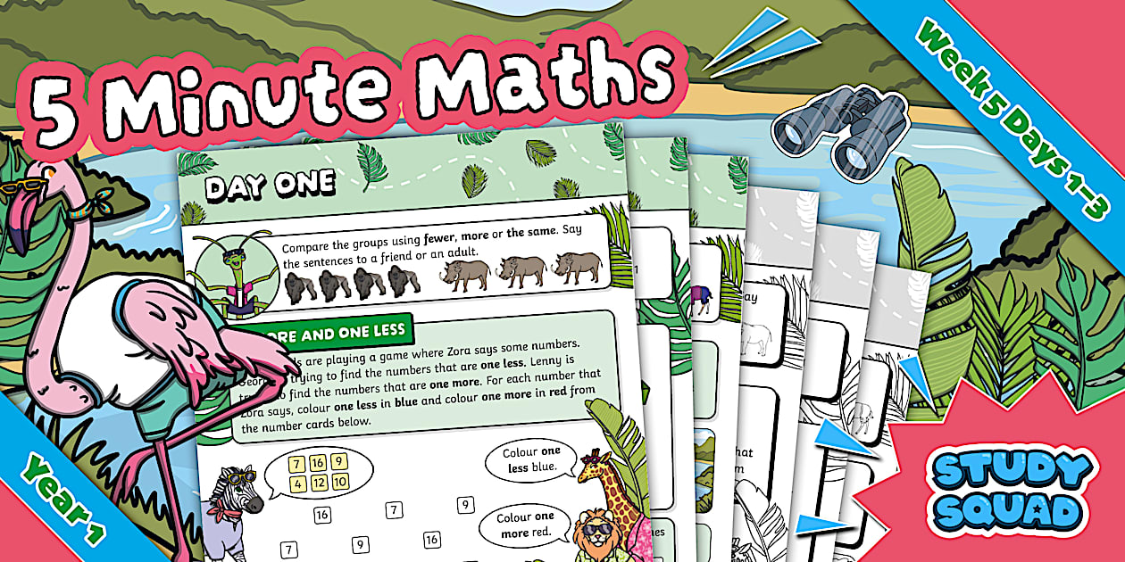 👉 Study Squad 5 Minute Maths - Year 1 Spring - Week 5 Days 1-3