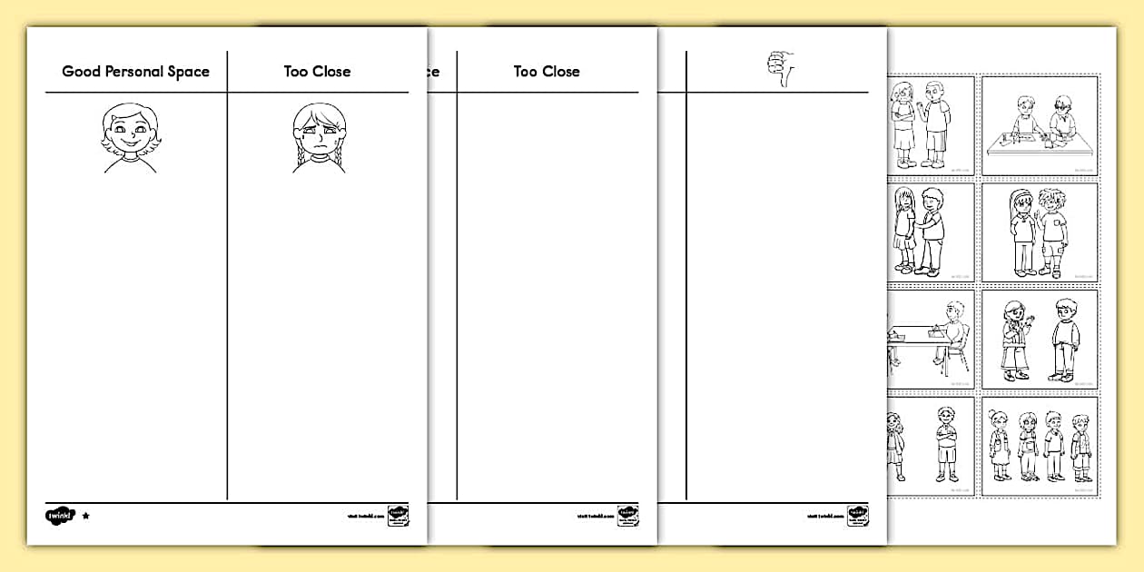 Personal Space Worksheet | Kindergarten Resource | Twinkl US