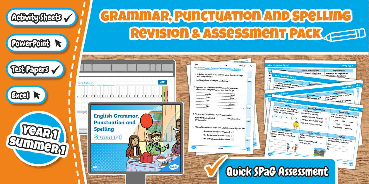 Year 1 Summer 1 Grammar, Punctuation and Spelling Pack