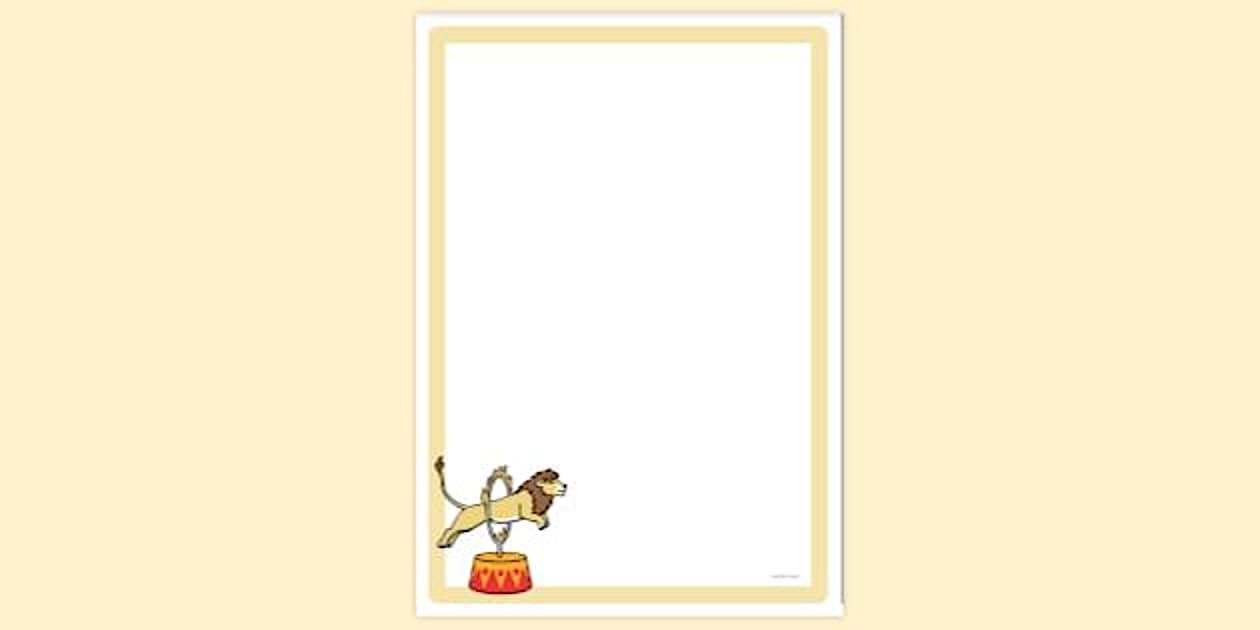 Simple Blank Lion Jumping Page Border (Teacher-Made)