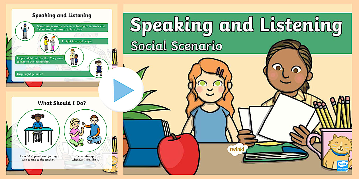 Speaking and Listening Social Scenario PowerPoint - Twinkl