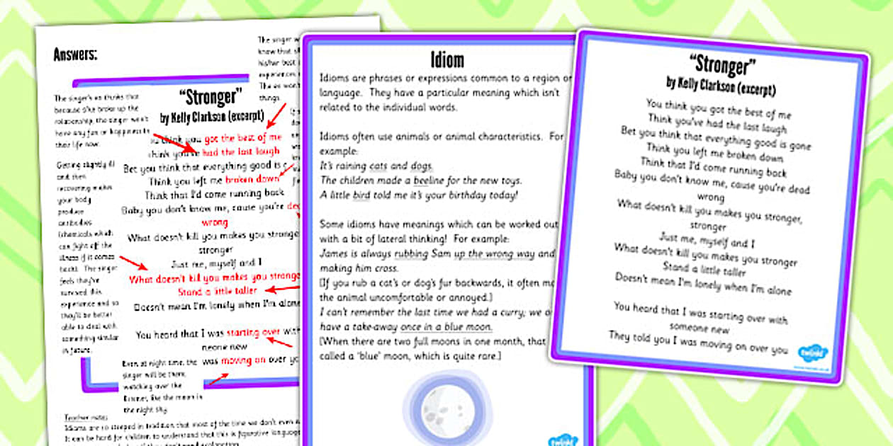 Idiom | Figurative Language Worksheets | Year 5 Resource