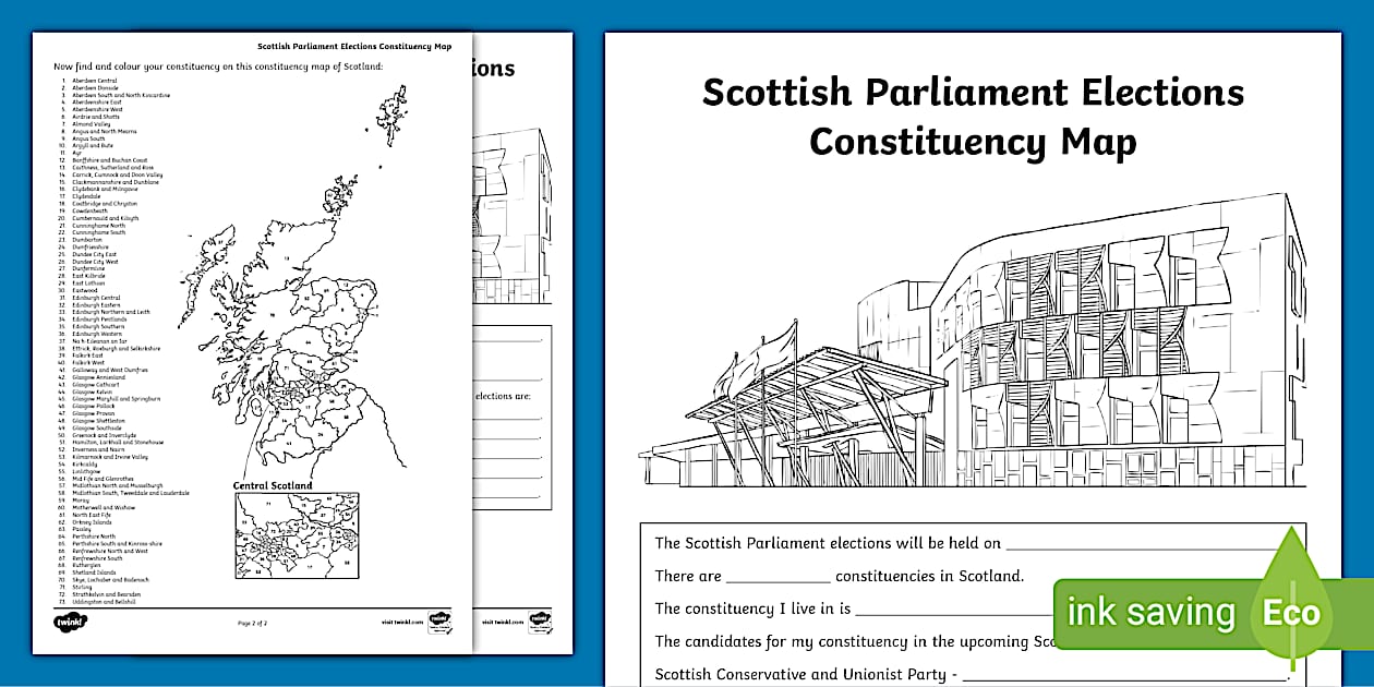 Editable Scottish Parliament Elections Constituency Map