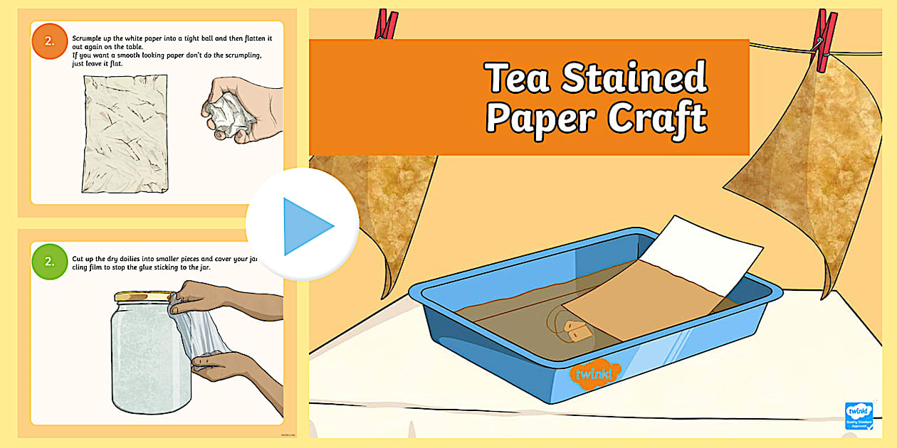 KS2 Tea Stained Paper Craft Instructions Guide PowerPoint