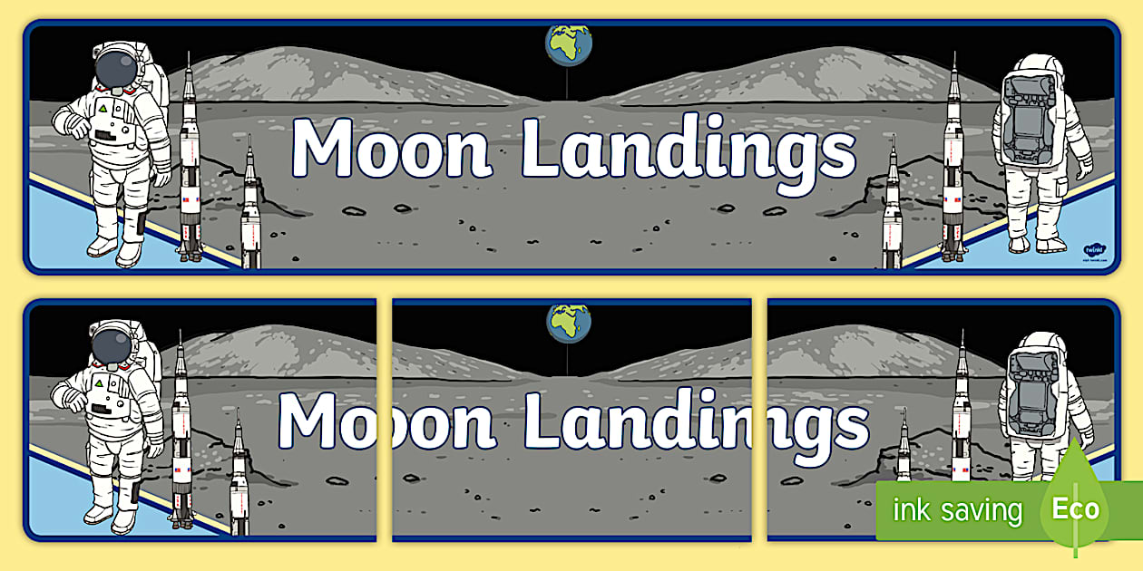 Moon Landings Display Banner - Moon Zoom Display Banner