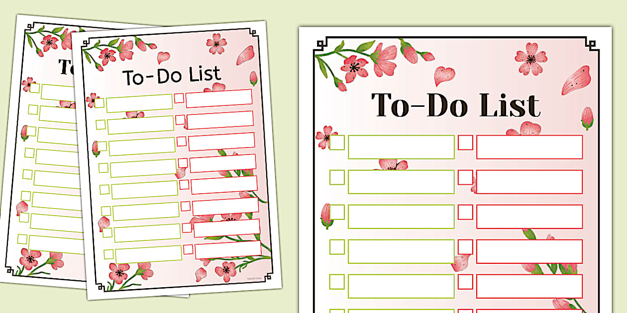 Sakura Themed To-Do List Display Poster (teacher made)