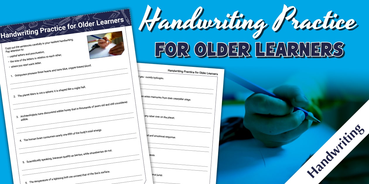 Handwriting Practice for Older Learners