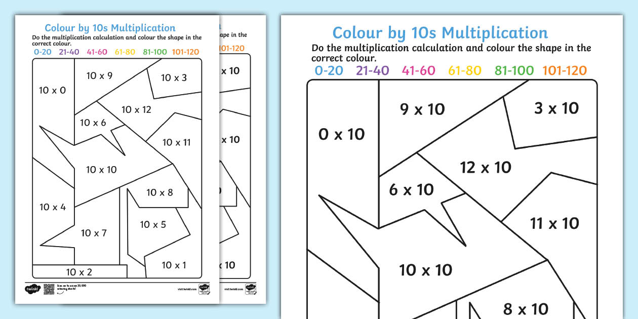 Colour by 10s Multiplication (teacher made) - Twinkl