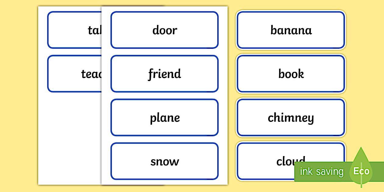 Editable Concrete Nouns Word Cards (teacher made) - Twinkl