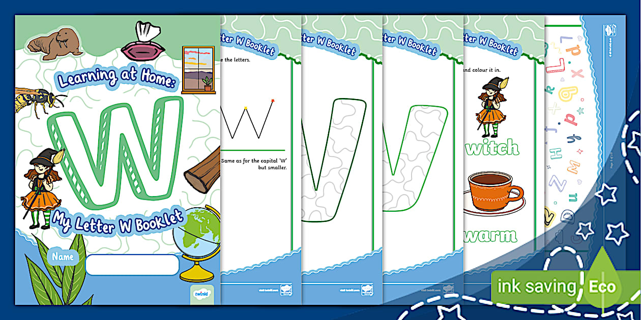 Learning Letters at Home: My Letter W Activity Booklet