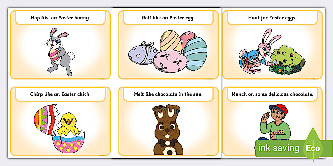 KS1 Easter Brain Break Action Cards (teacher made) - Twinkl