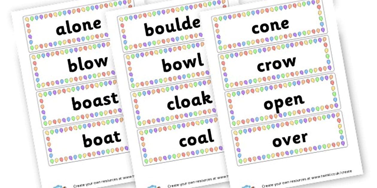 oe Extended Code Word Cards (teacher made) - Twinkl