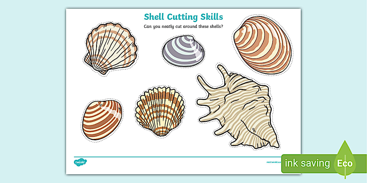 Shell Cutting Skills Activity (teacher made) - Twinkl
