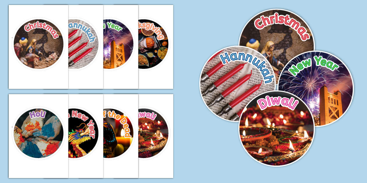 Festivals and Celebrations Circle Display Photo Cut-Outs