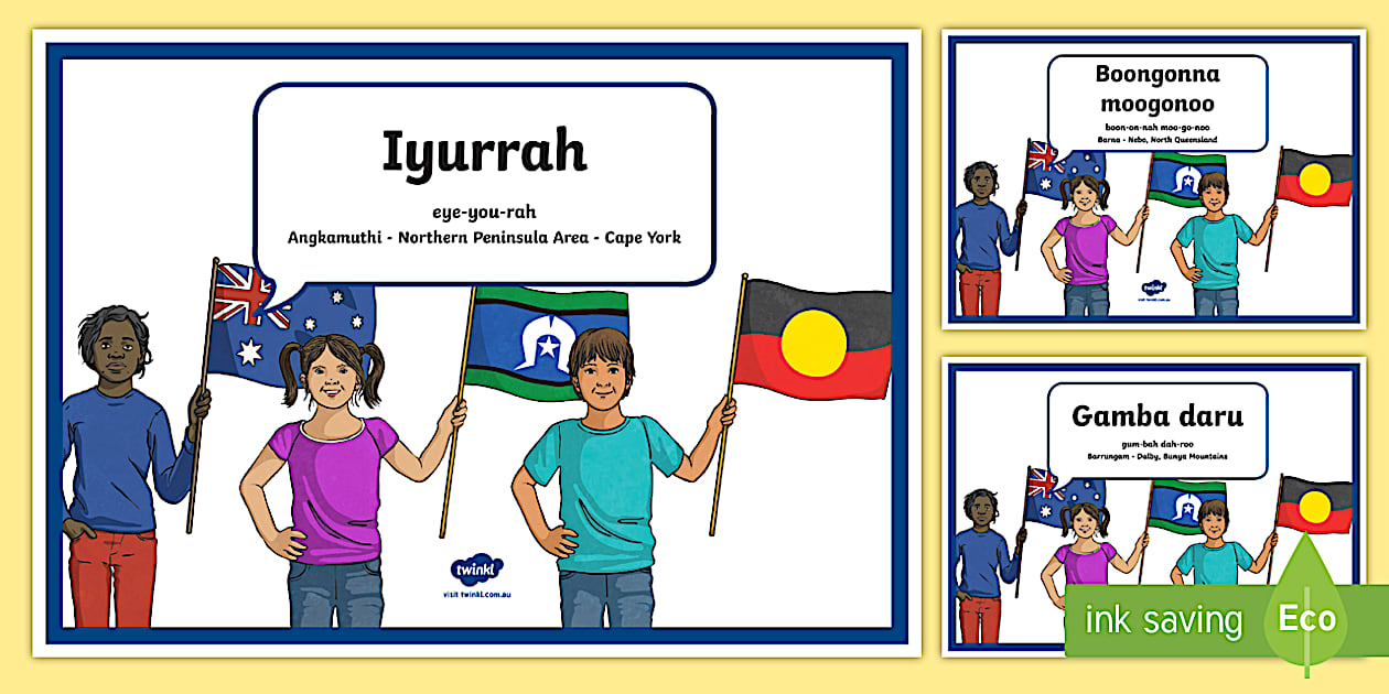 VIC Australian Indigenous Languages Speech Bubbles Display Posters