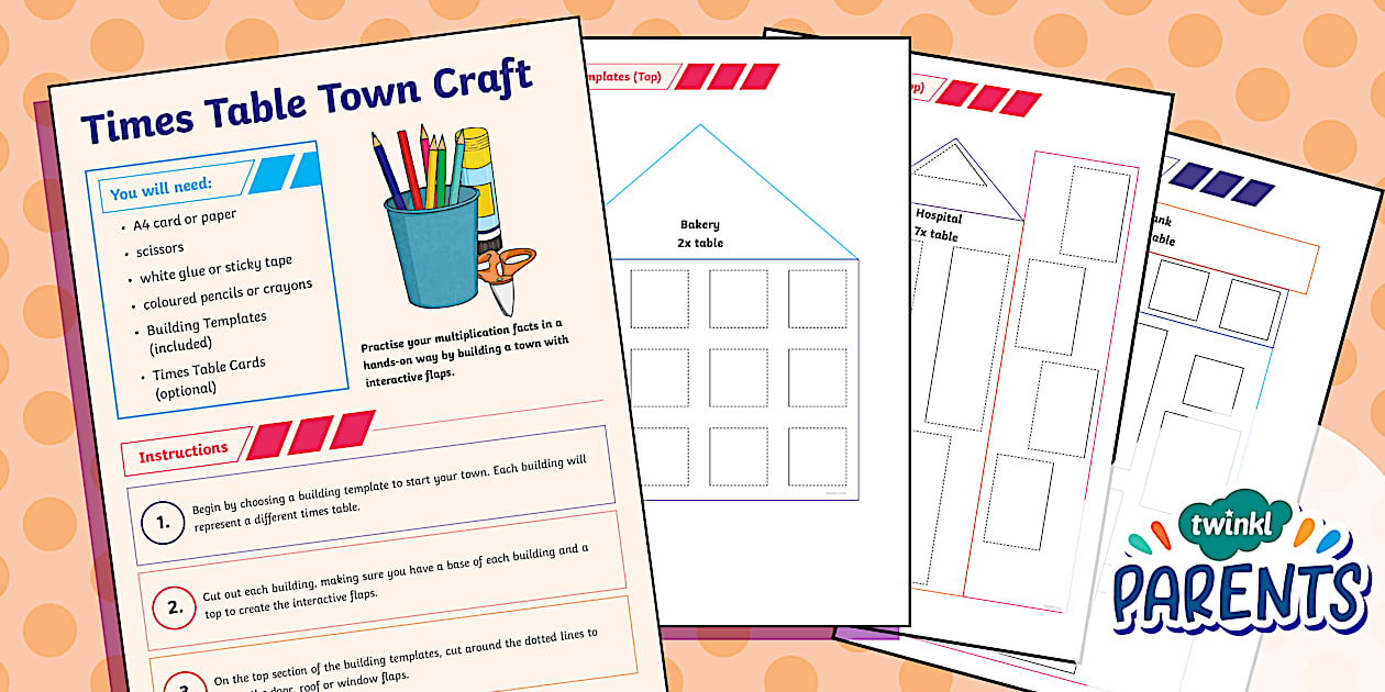 👉 SEND Maths Support: Times Table Town Craft (Year 6 Level)