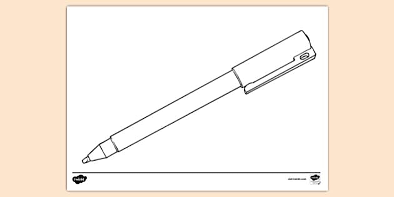 Calligraphy Pen Colouring Sheet | Colouring Sheets - Twinkl