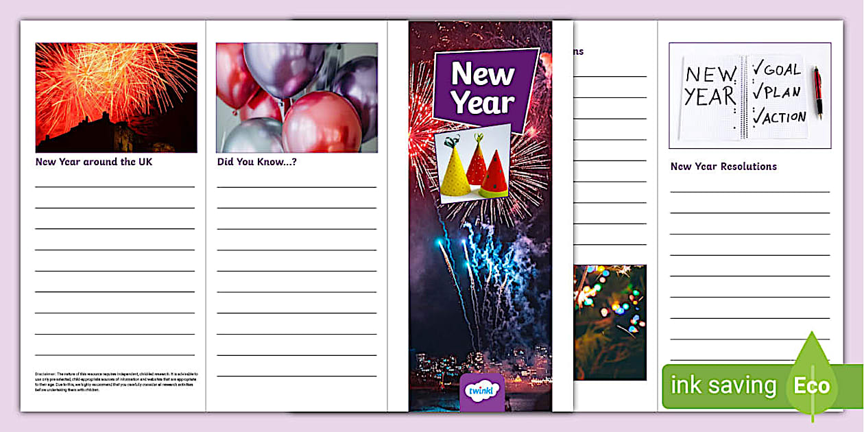 New Year Leaflet Template (teacher made) - Twinkl