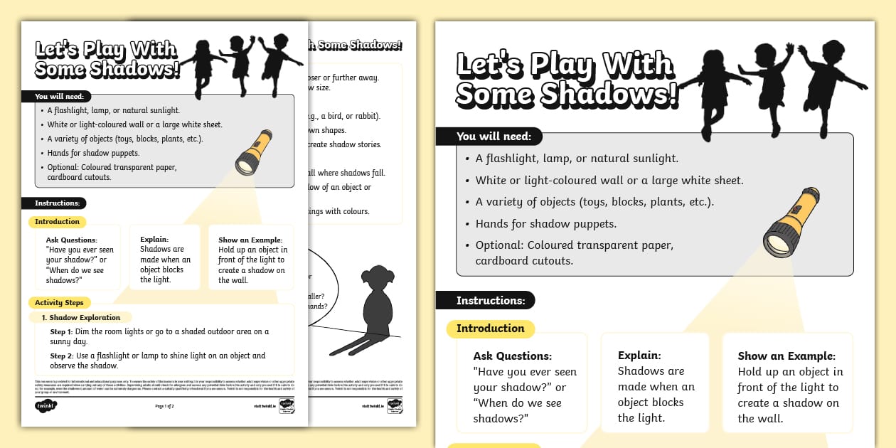 Lets Play With Some Shadows! (teacher made) - Twinkl