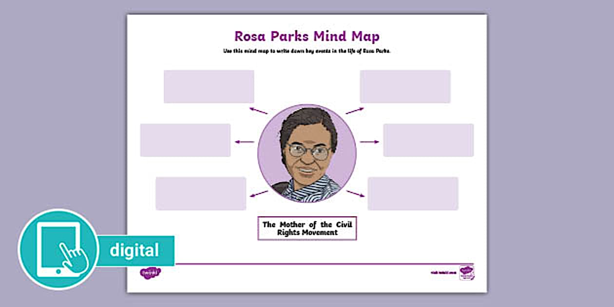Printable Rosa Parks Mind Map Worksheet for Kids | Twinkl USA
