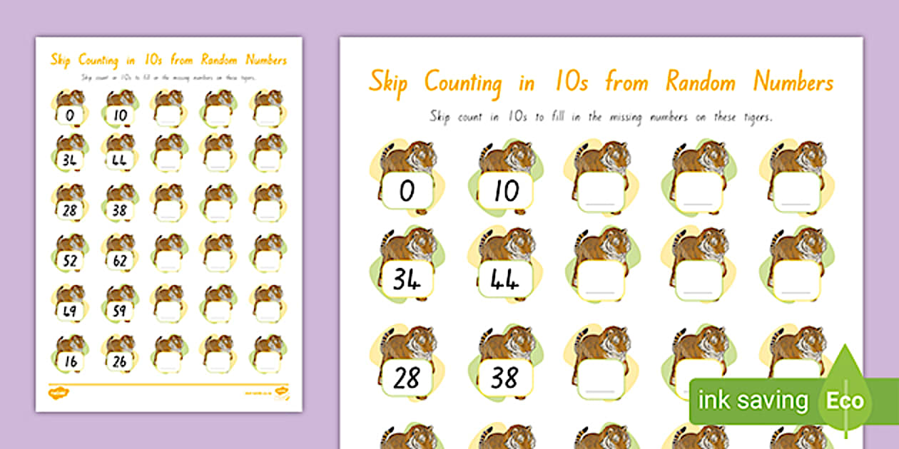 Stage 4 Skip Counting in 10s from Random Numbers - Twinkl