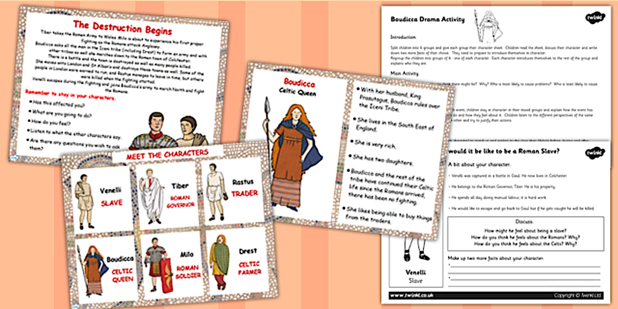 Boudicca Drama Activity Lesson Teaching Pack Flipchart - boudicca