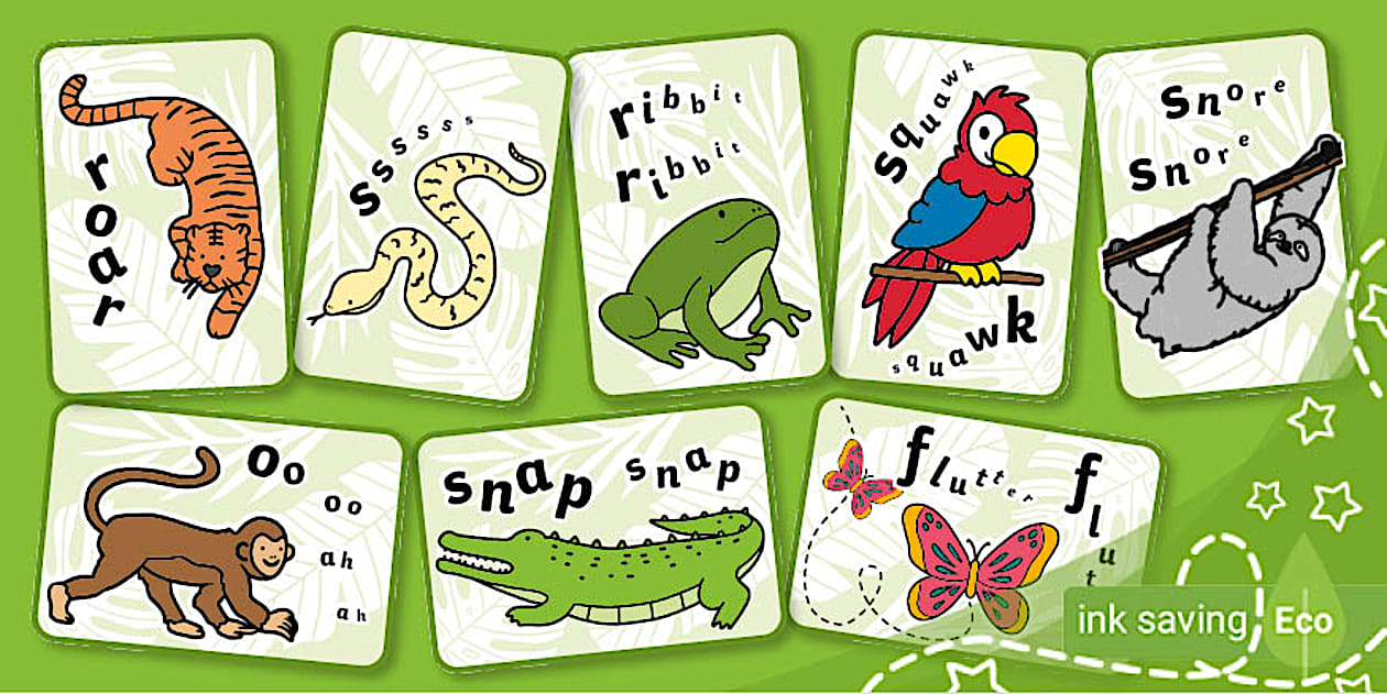 FREE! - Rainforest-Themed My First Sounds Flashcards