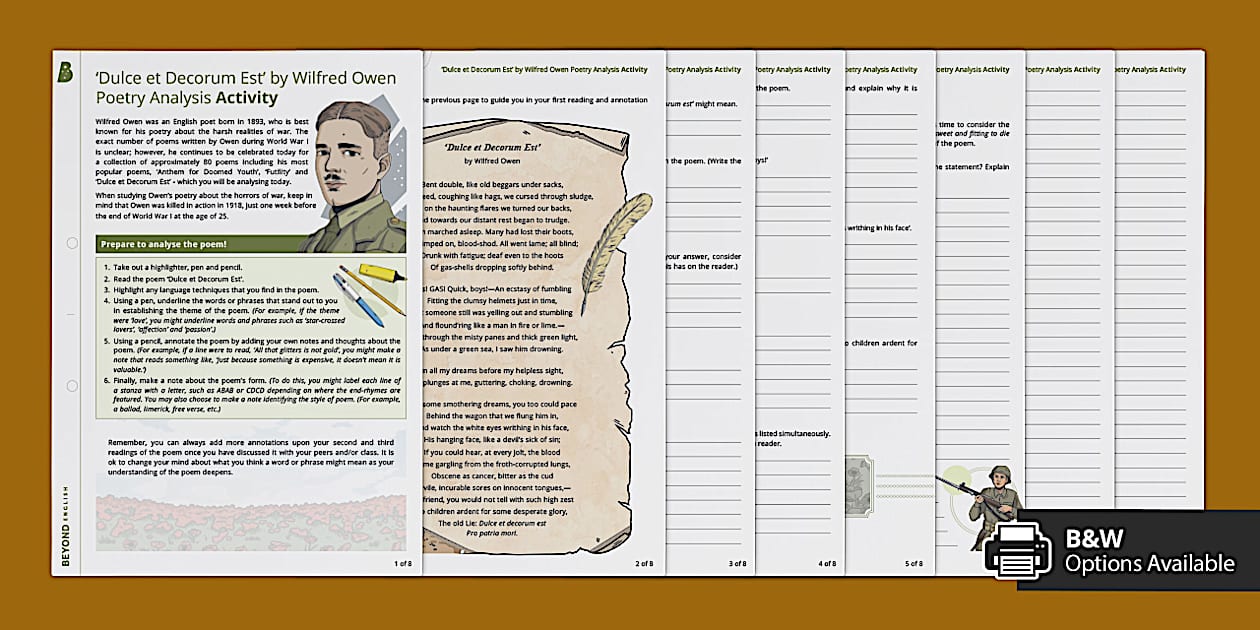 'Dulce et Decorum Est' by Wilfred Owen - Poetry Analysis