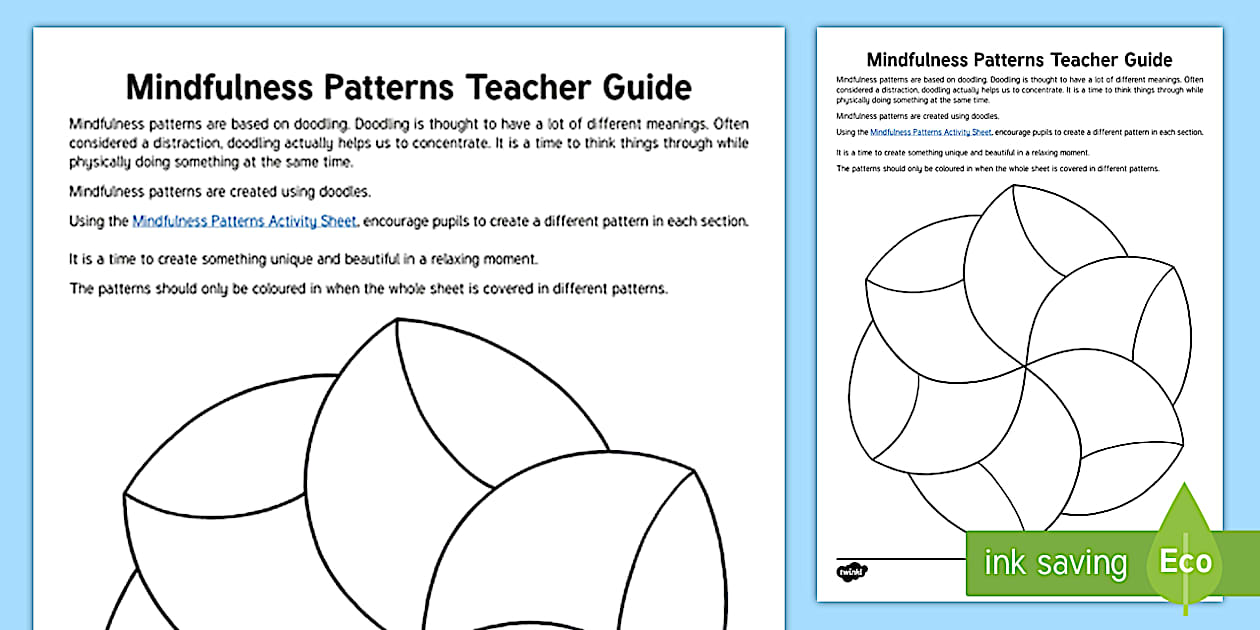 Mindfulness Patterns Teacher Guide (teacher made) - Twinkl