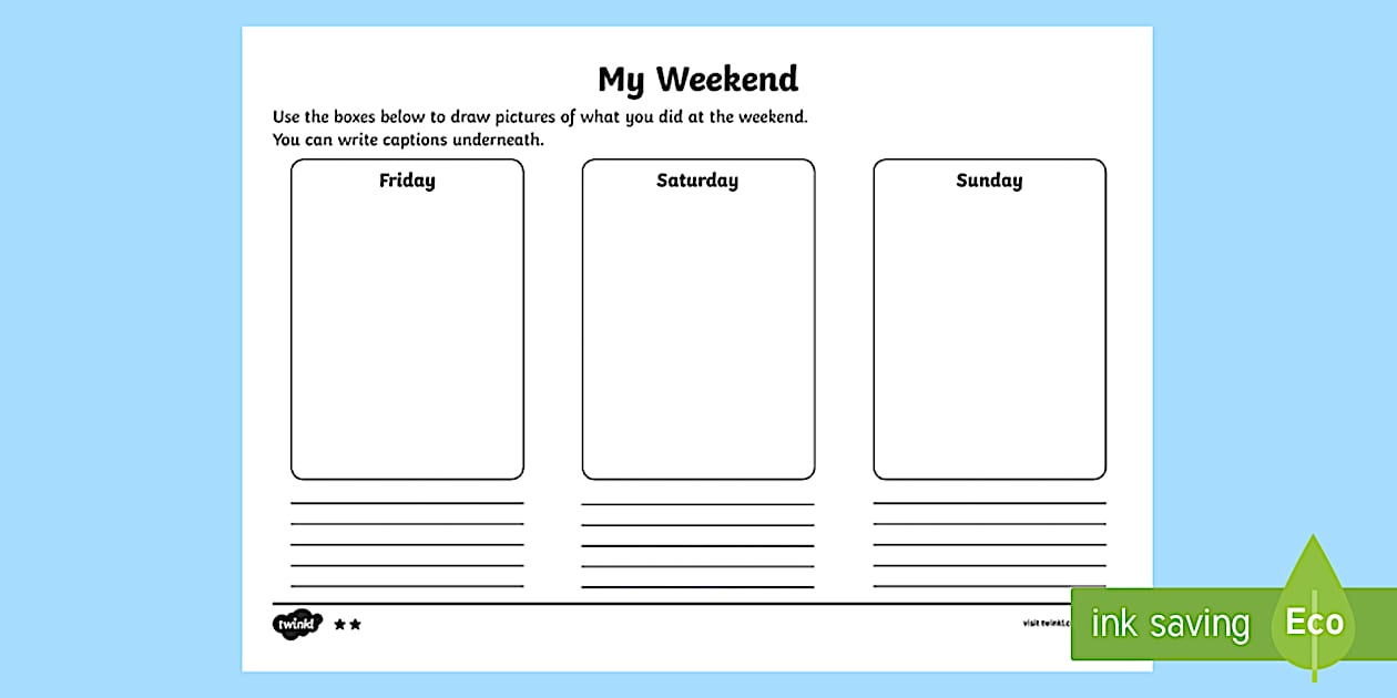 Middle Ability My Weekend Writing Template - Twinkl