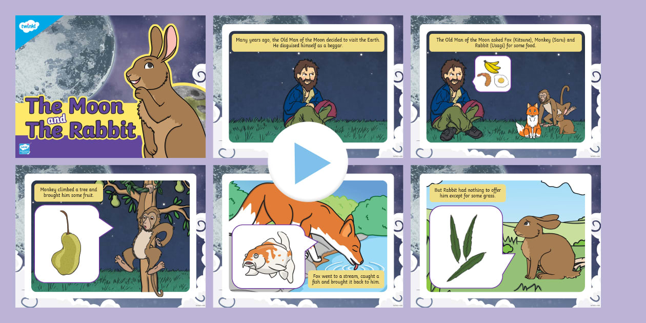 The Moon and The Rabbit Story PowerPoint - Moon with Rabbit
