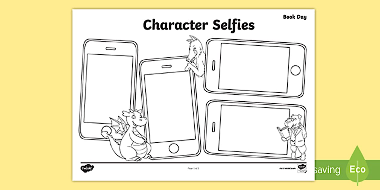 Book Week Character Selfie First Level Activity - Twinkl
