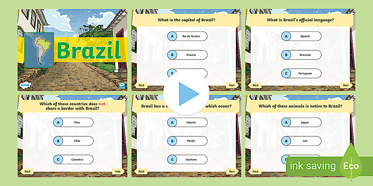 Brazil PowerPoint Quiz (Teacher-Made) - Twinkl