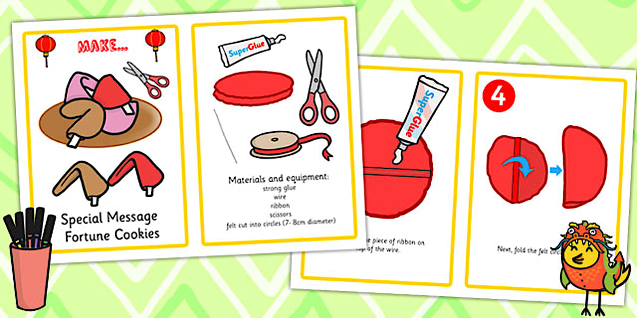 Chinese New Year Felt Fortune Cookies Activity Instructions