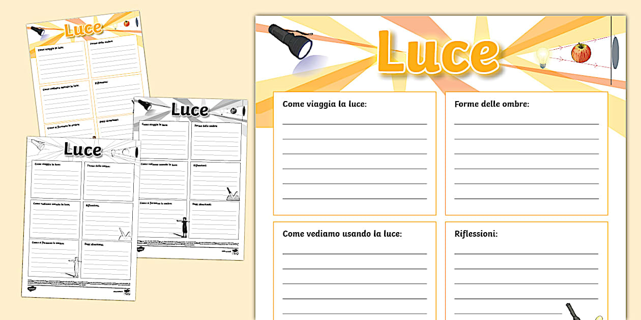 Modello di scheda informativa: Luce (teacher made) - Twinkl
