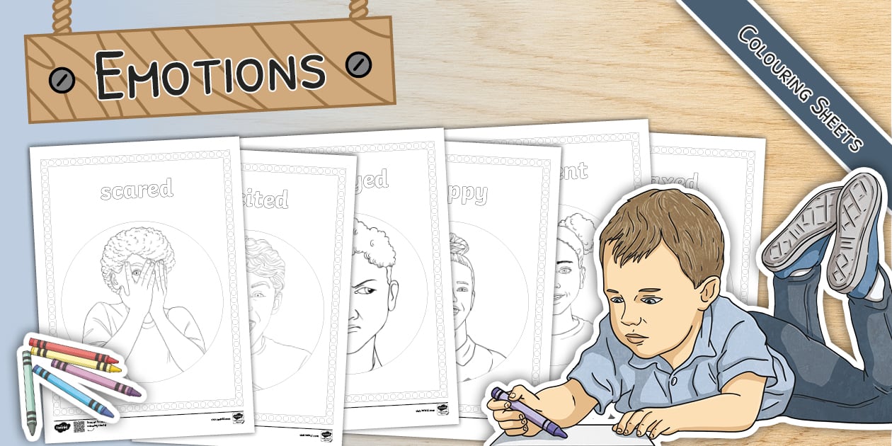* NEW * KS2 Emotions Colouring Sheets - Twinkl PSCHE