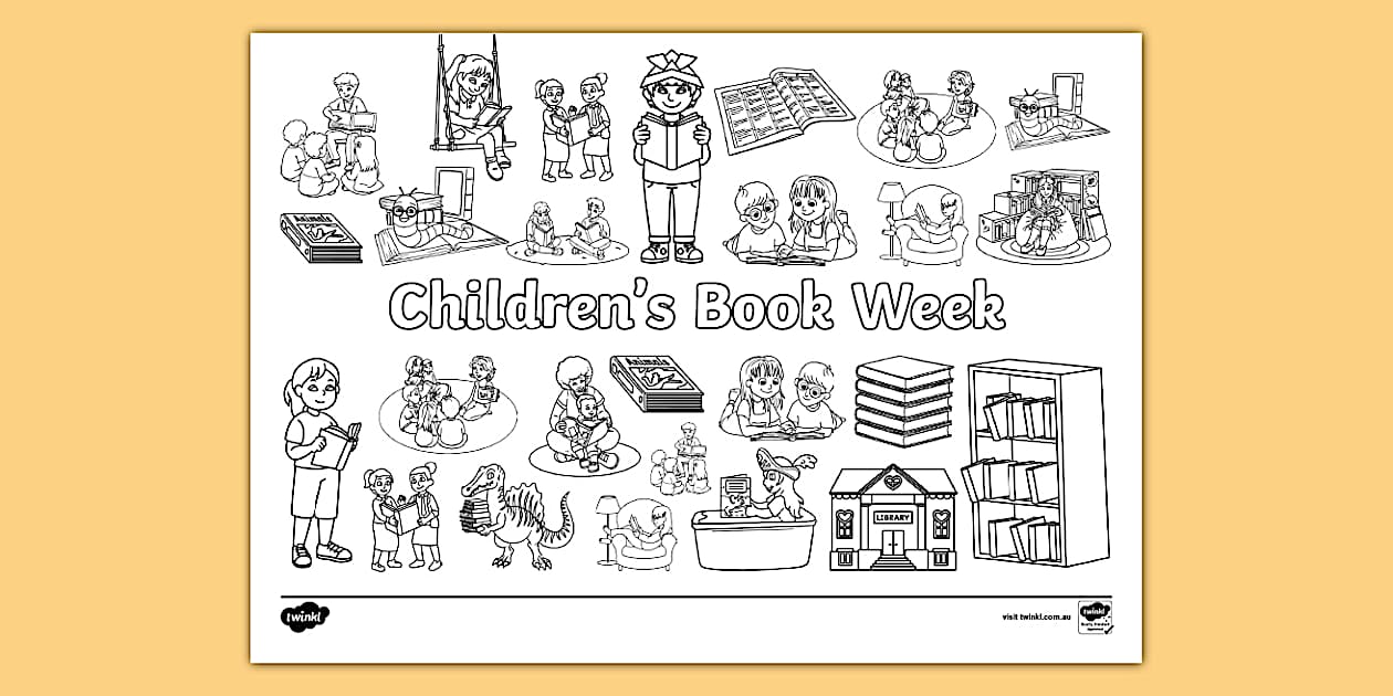 Children's Book Week Doodle Colouring Page (teacher made)