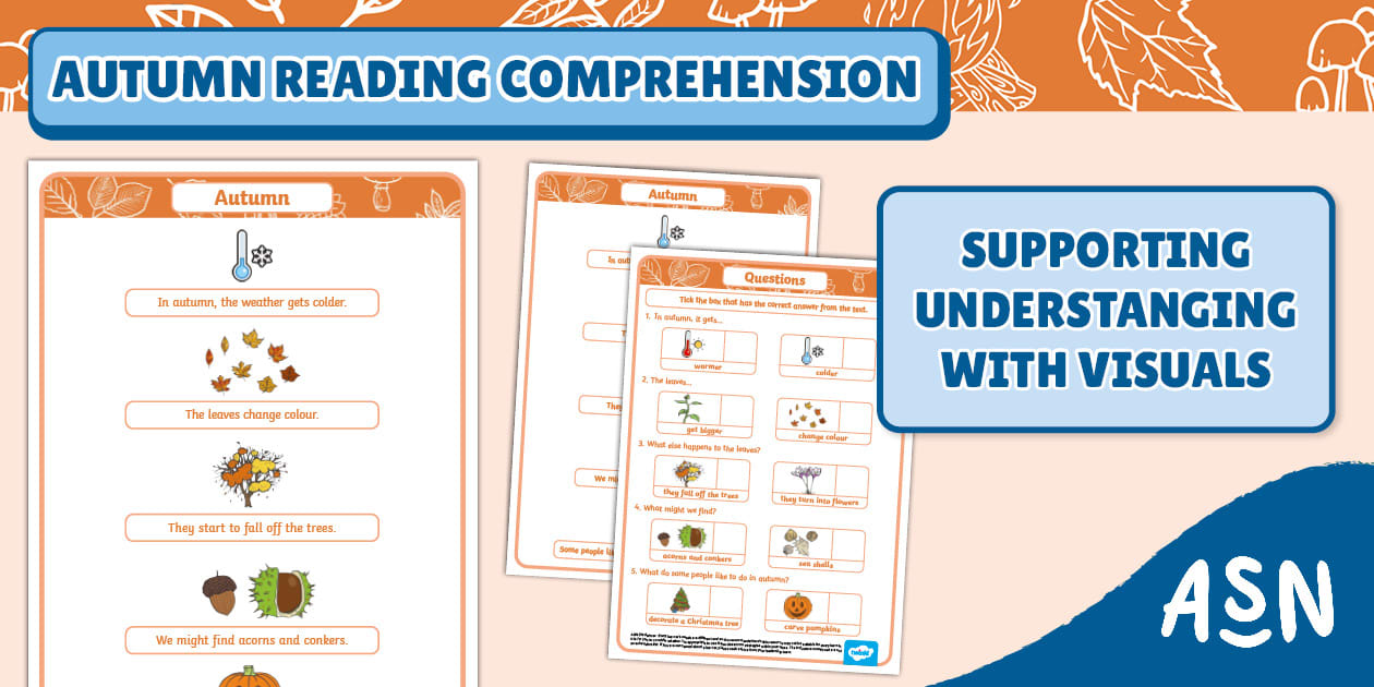 Autumn Reading Comprehension with Visual Supports