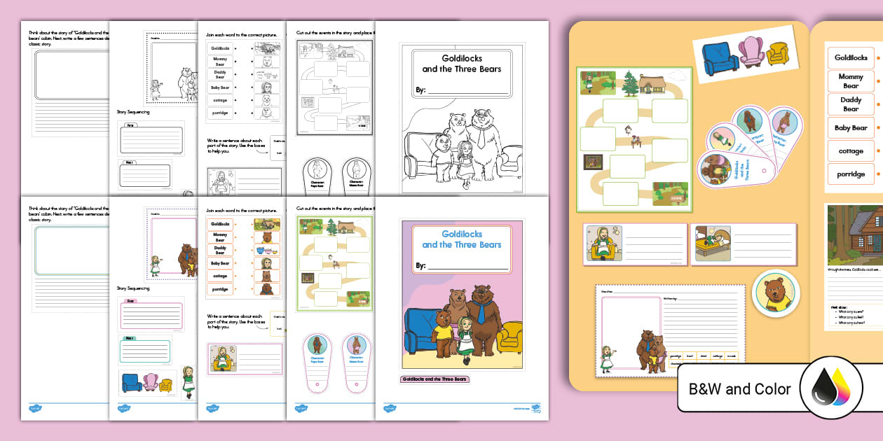 Goldilocks and the Three Bears Lapbook for K-2nd Grade
