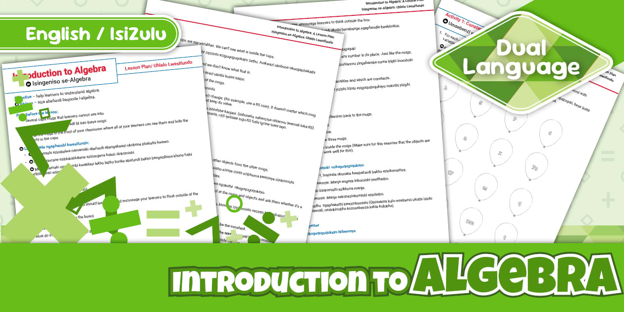 Introduction to Algebra – A Lesson Plan