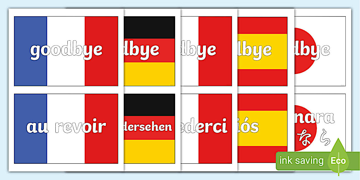 Goodbye A4 Flags Languages Display Pack (teacher made)