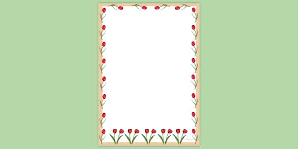 Tulip Flower Page Border | Page Borders | Twinkl - Twinkl