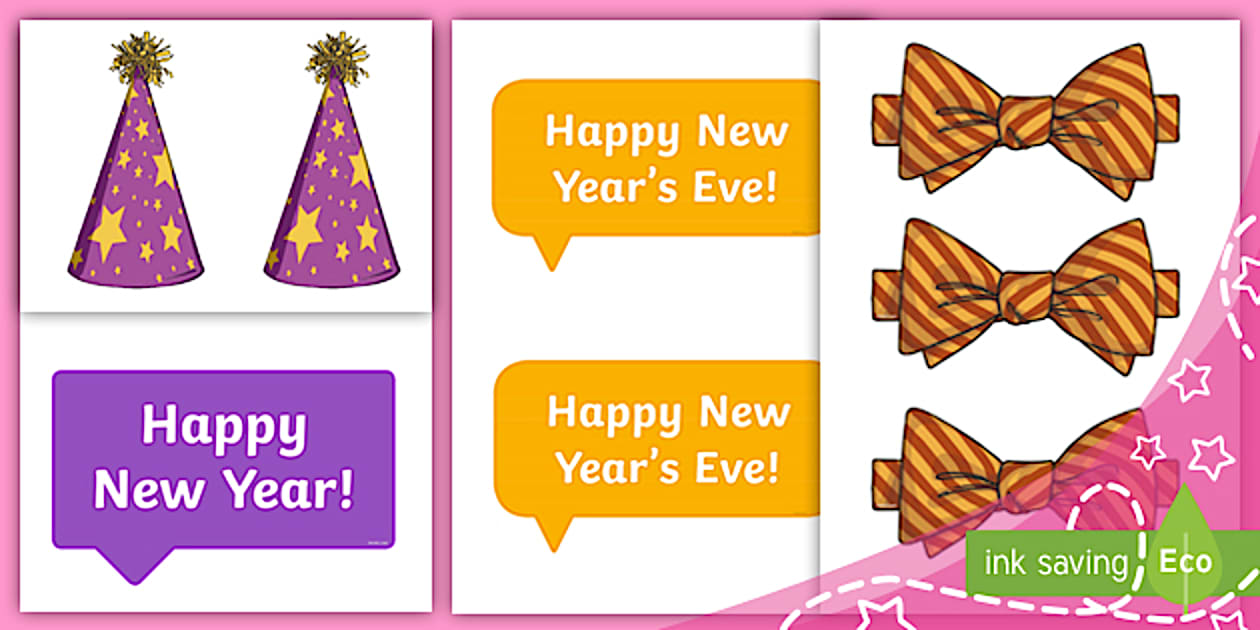 New Year's Eve Photo Booth Prop Cut-Outs (teacher made)