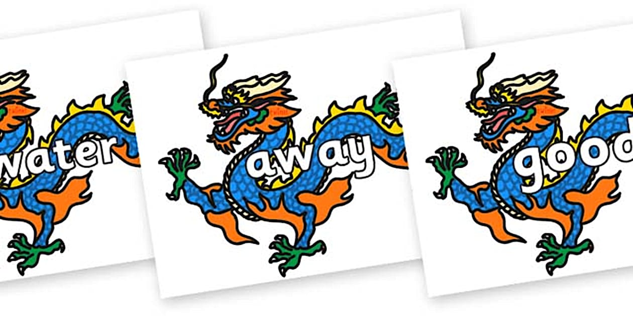 Cursive Next 200 Common Words on Chinese Dragons - Twinkl