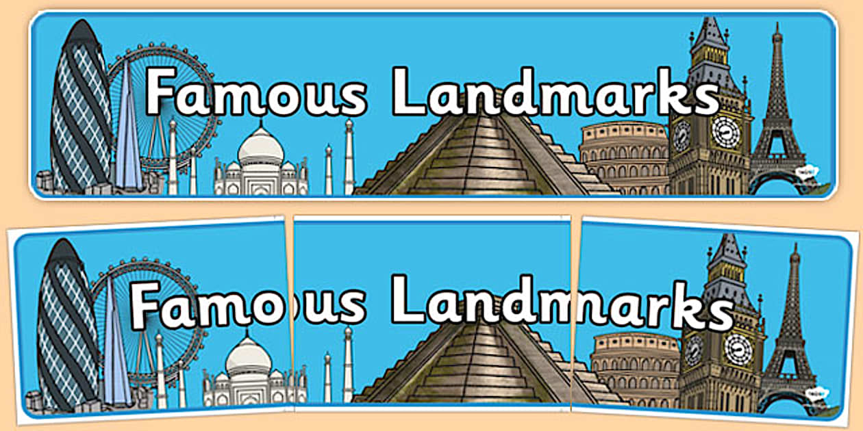 Precursive Famous Landmarks Banner World Wide Places