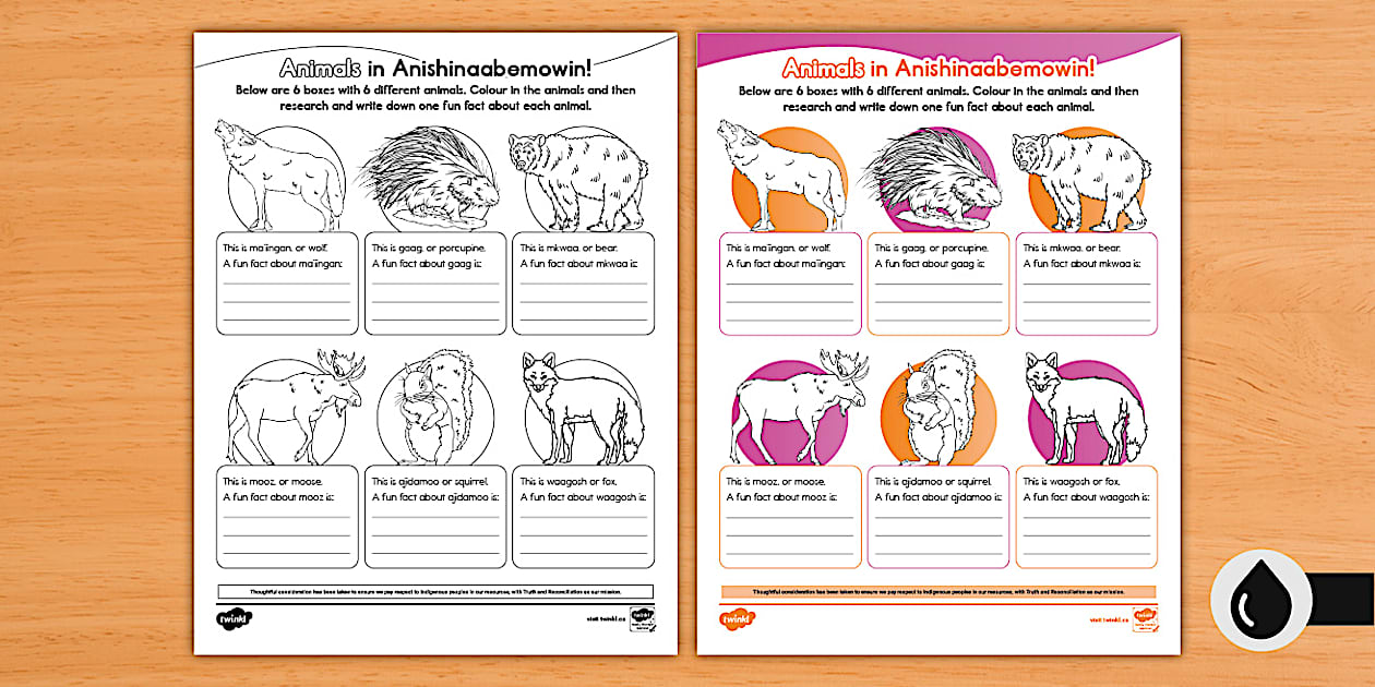 FREE! - Learning Anishinaabemowin - Animals (Teacher-Made)