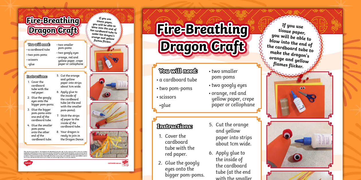 Fire-Breathing Dragon Craft (teacher made) - Twinkl