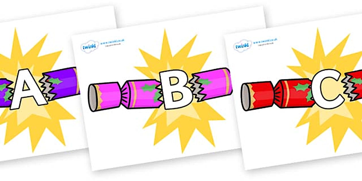 A-Z Alphabet on Christmas Crackers (Cracking) - Twinkl