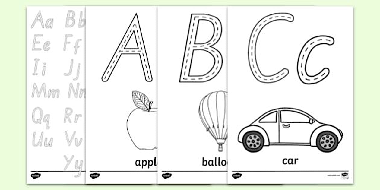 Entire Alphabet Colouring Pages | Colouring Sheets - Twinkl