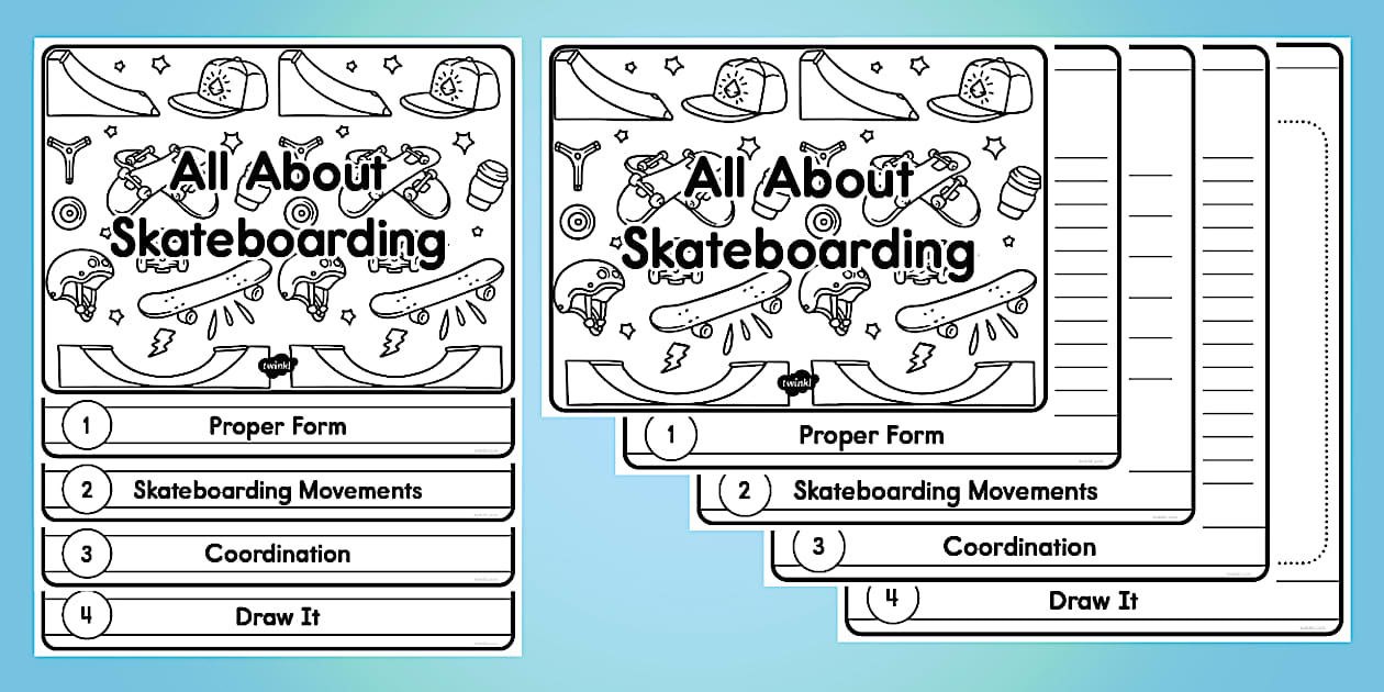 All About Skateboarding Flipbook for K-2nd Grade